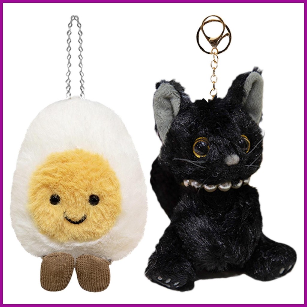 Cartoon Stuffed Animal Stuffed Cartoon Black Cat Egg Doll Funny Stuffed ...