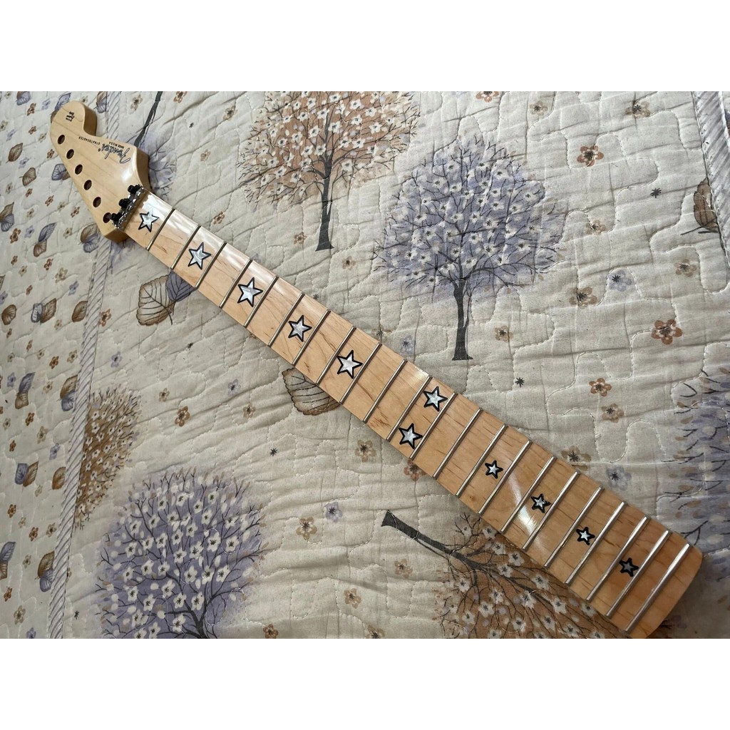 Classic Fender Stratocaster Guitar Neck Locking Nut Strat Star Inlay 22 ...