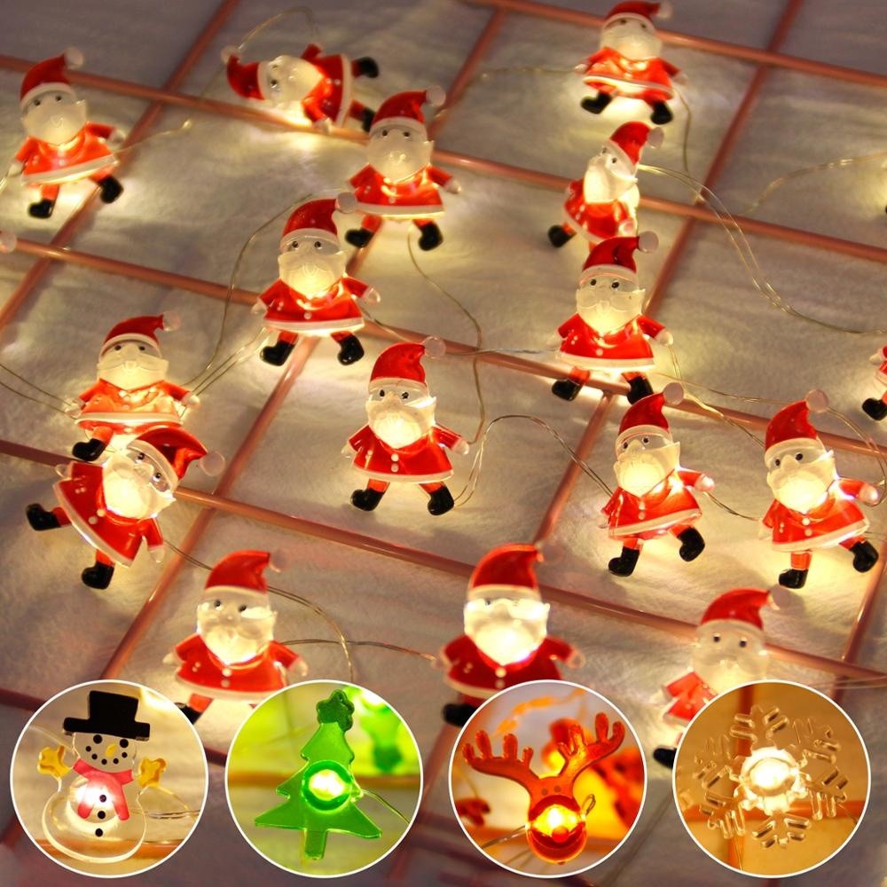 Christmas Light Merry Christmas Decorations Waterproof Xmas Santa ...