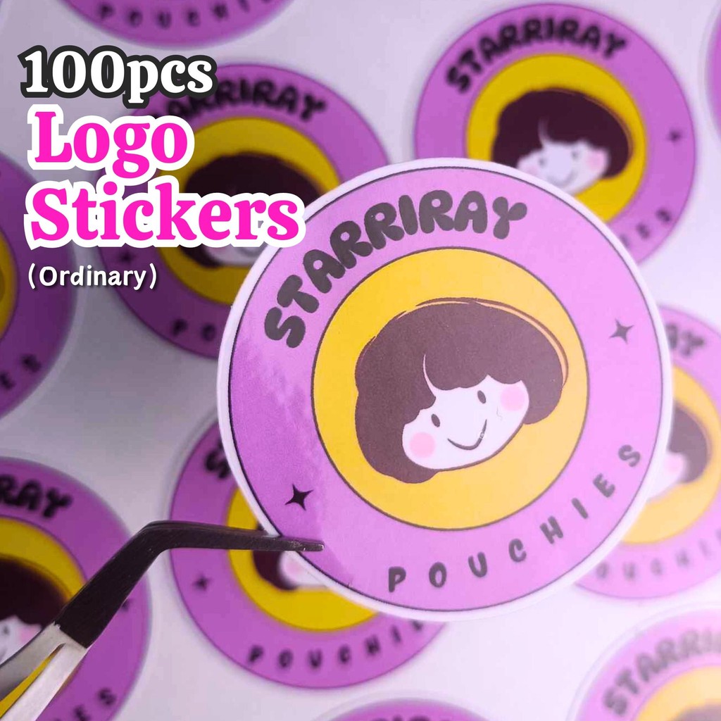 100pcs Sticker Label Brand Logo 1x1 Packaging for Business Water ...