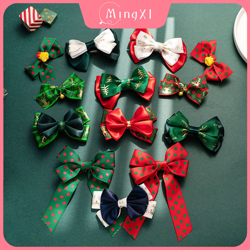 Cartoon Christmas Bow Hair Clip Women's Long Streamers Hairpin Hair ...