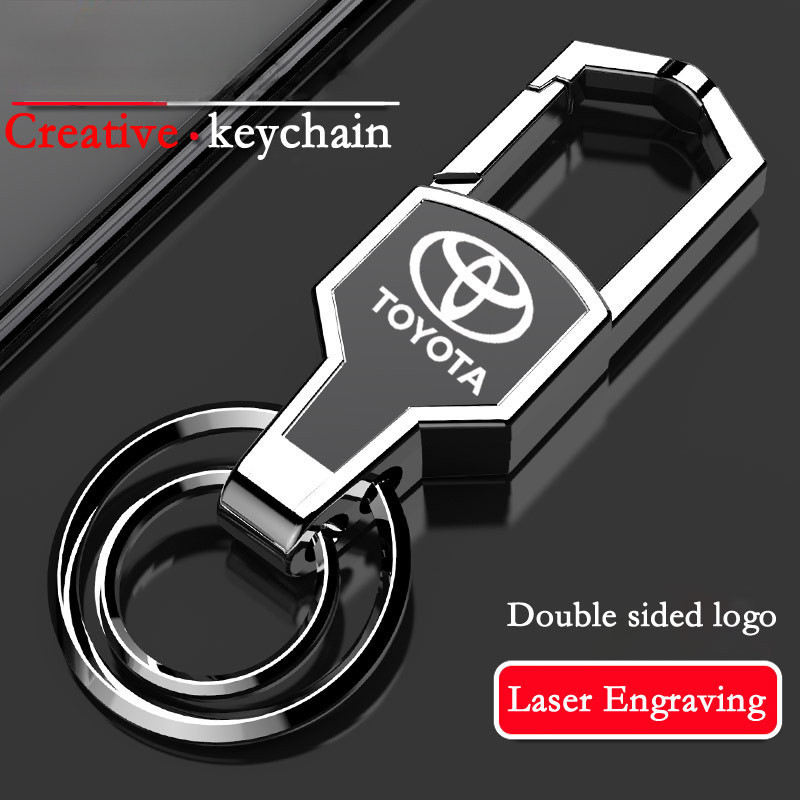 Toyota Car Safety Anti Loss Keychain Double Ring Rotation With Logo ...