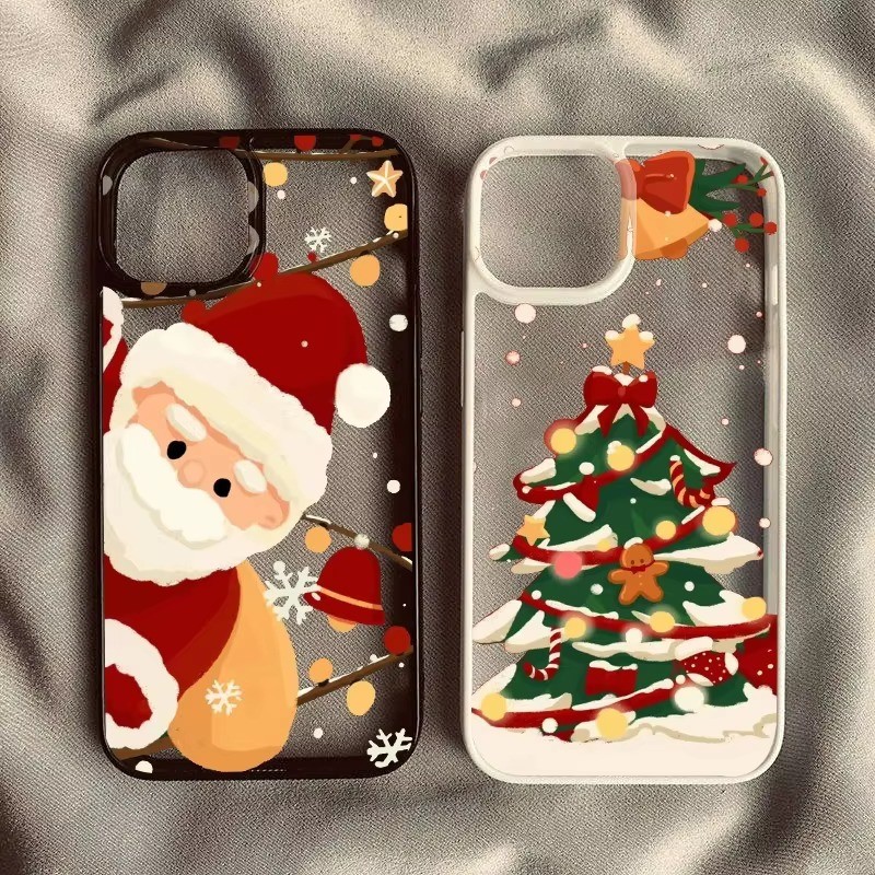 Funny Cartoon New Year Christmas Santa Phone Case For iPhone 16 15 14 ...