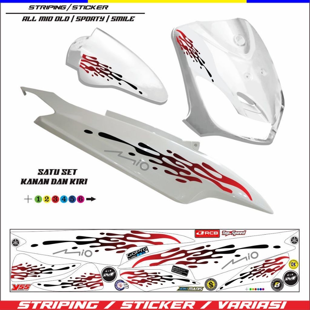 Mio Old STRIPING Sticker Variations Cool Motorcycle MIO SPORTI MIO ...