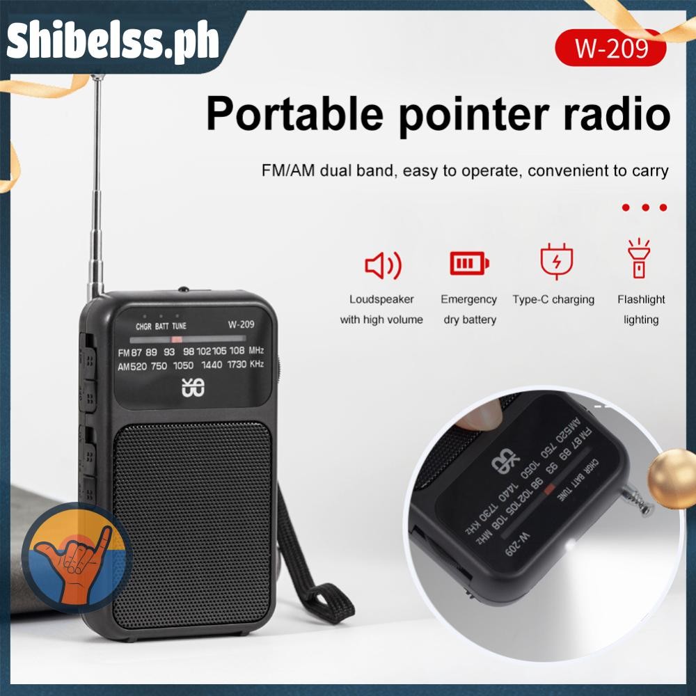 Portable Pocket AM FM Radio Battery Operated Pointer Radio Built-in ...