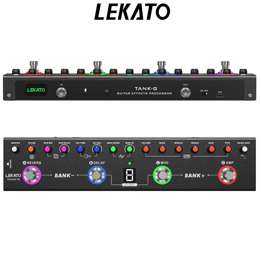 LEKATO Tank-G Multi Effects Guitar Pedal with 36 Presets Editable 4 ...