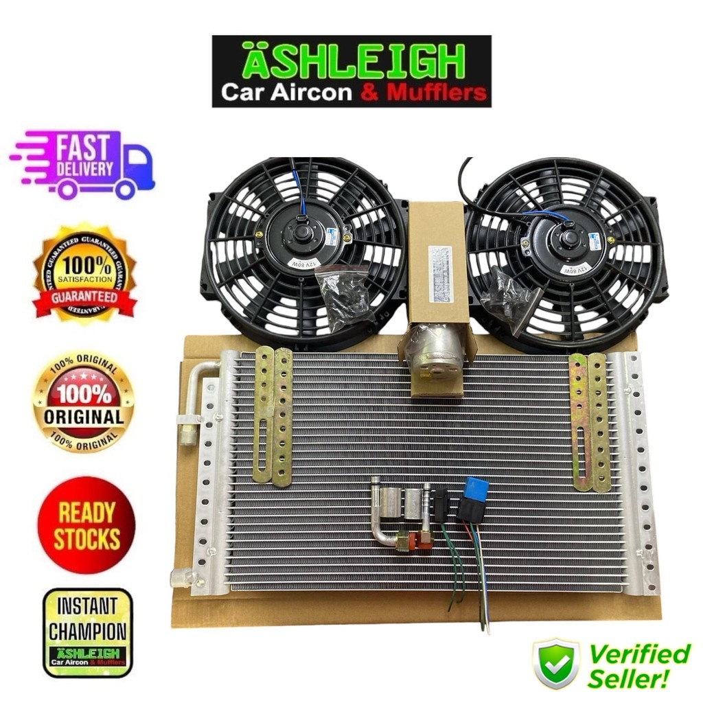 Car aircon Long condenser 12x23 kit aux fan sandn parte honda | Shopee ...