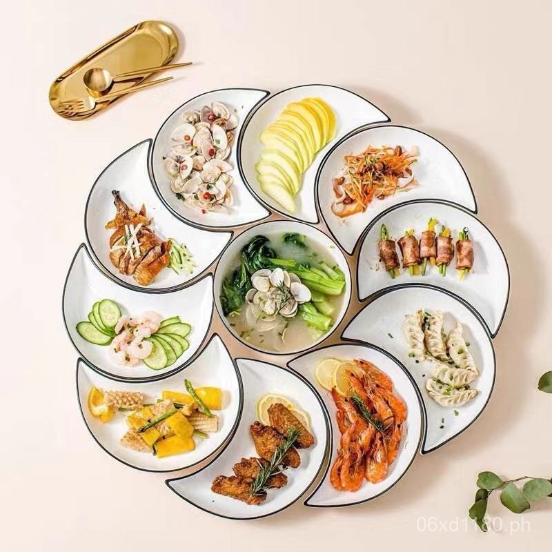 Combination Gathering Platter Simple Dish Set Tableware Rice Bowl ...