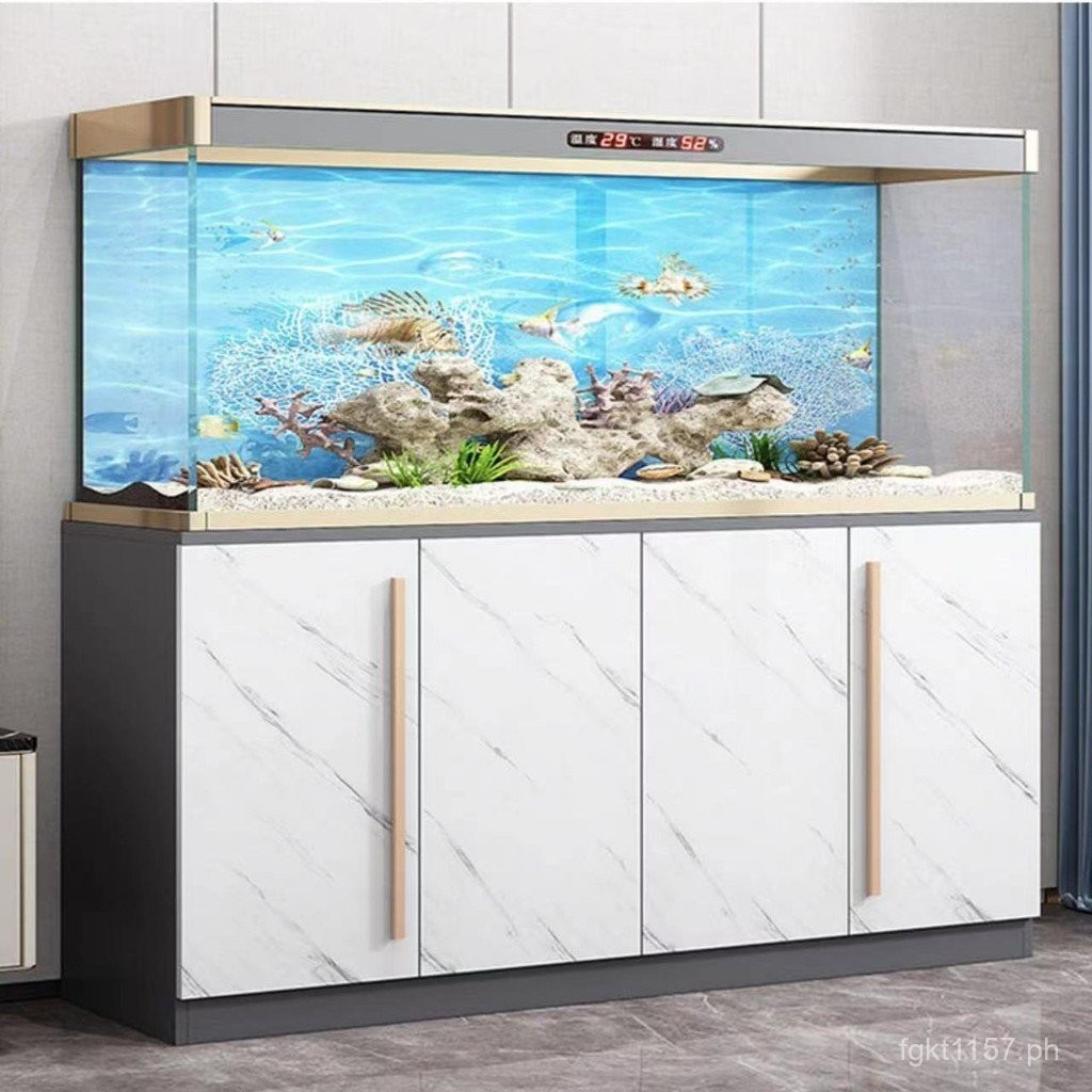 Entryway Base Cabinet Integrated Aquarium Light Luxury Base Cabinet ...