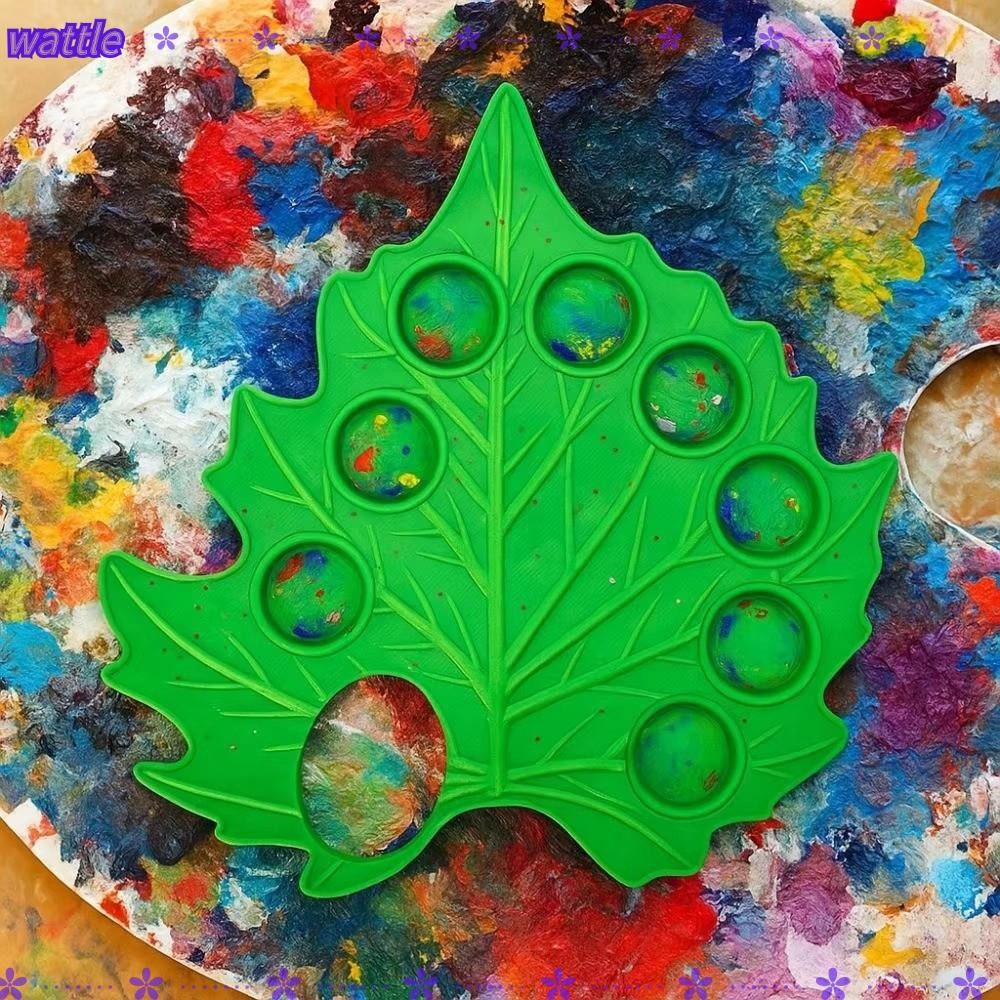 WATTLE Watercolor Palette, Green Leaf Shape Reusable Paint Palette ...
