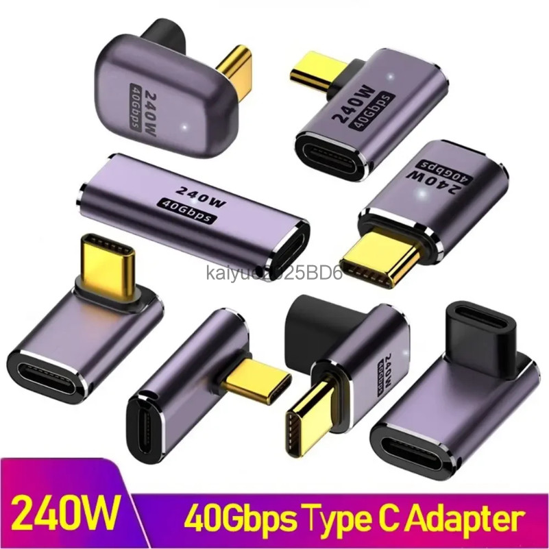1PC 240W Fast Charging Type C Adapter 40Gbps 8K 60HZ Male To Female USB ...