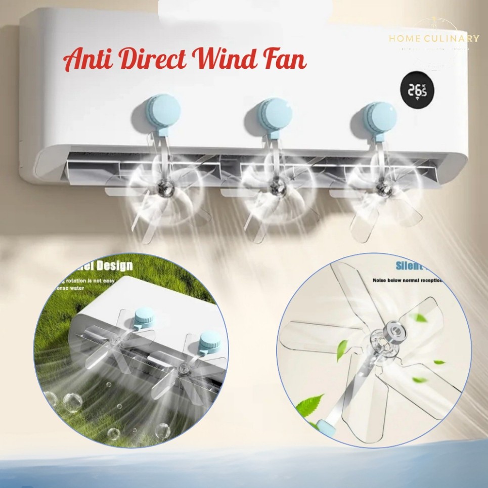 3PCS Anti Direct Wind Fan Ventilation Fan adjustable angle suction cup ...