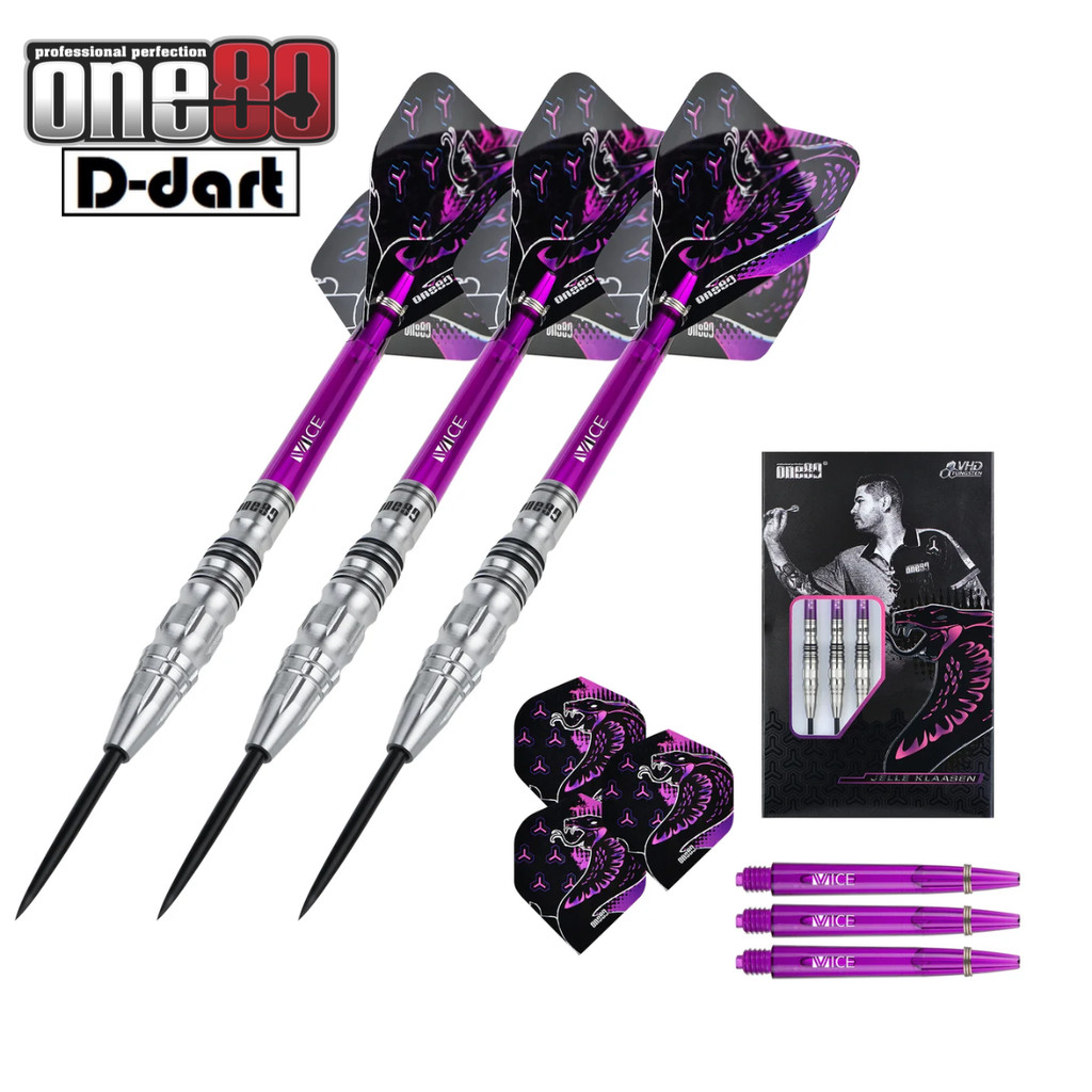 ONE80 STEEL TIP DART - 24G Jele Klaasen The Cobra 2 VHD 90% TUNGSTEN ...