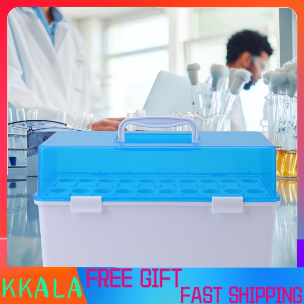 kkala-ph Test Tube Storage Box Holds 20 Tubes Portable Handle Dust ...