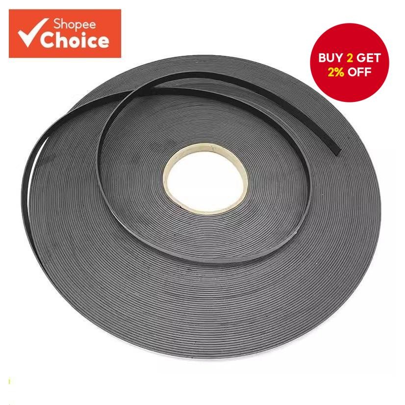10mm x 1.5mm rubber soft magnetic strip with adhesive backing and ...