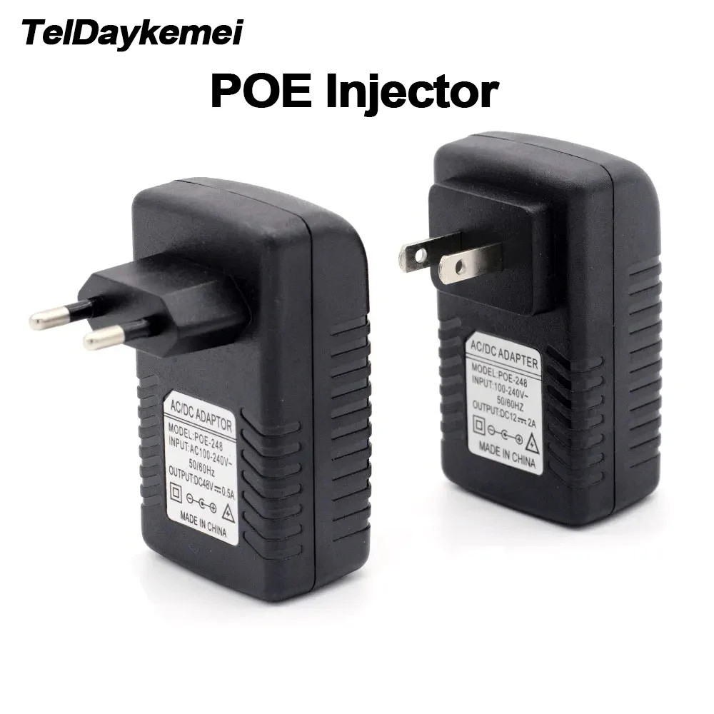POE Injector 12V 15V 24V 48V EU US Plug For CCTV IP Camera Power Supply ...