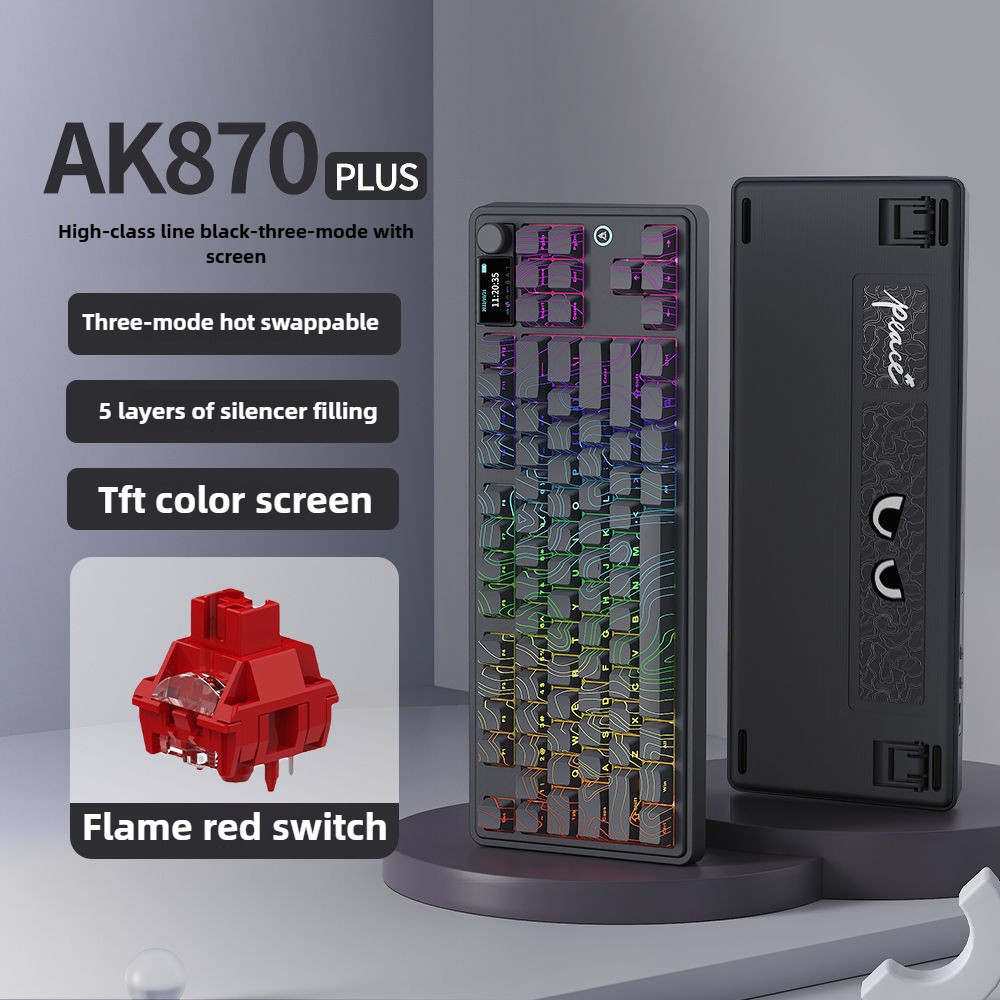 AJAZZ AK870 Plus 87-Key Wireless Mechanical Keyboard RGB Hot Swap ...