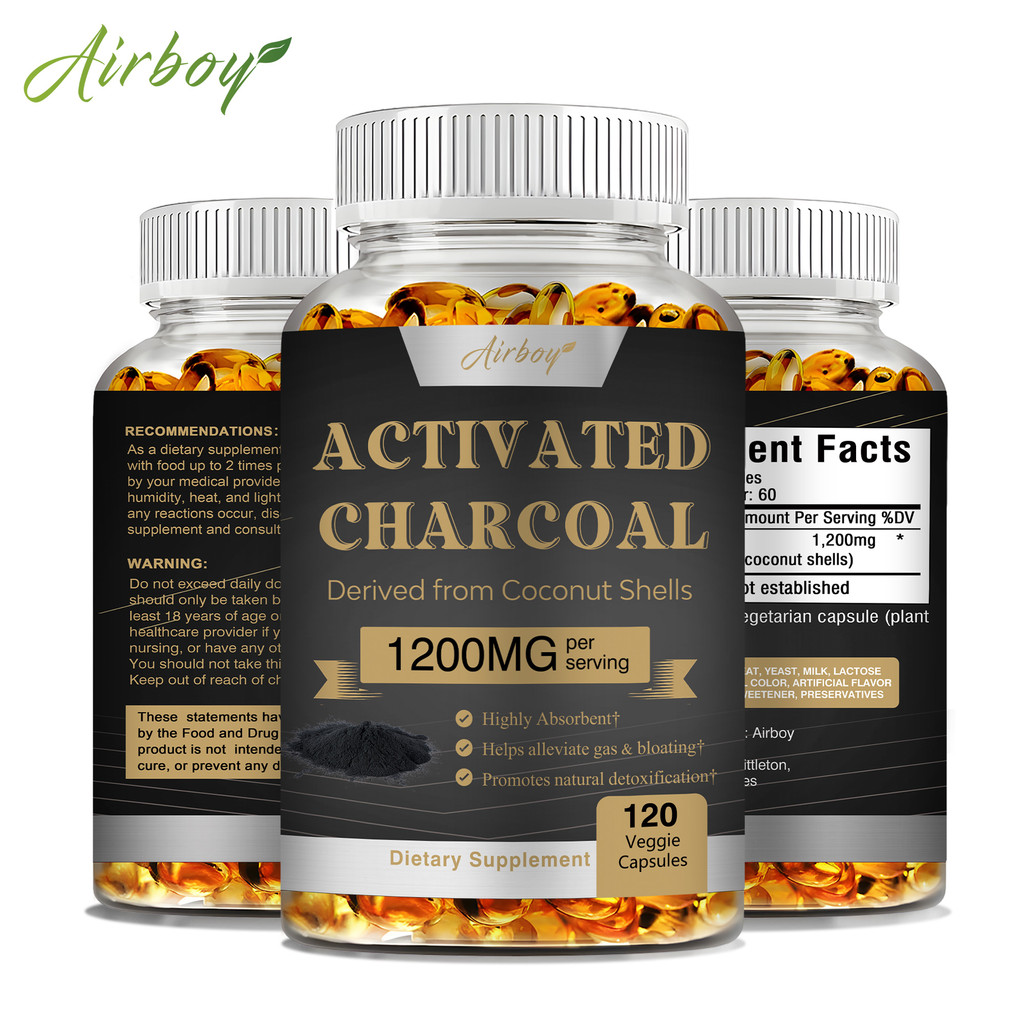 Activated Charcoal Capsules, 120 capsules, Highly Absorbable, Suitable ...