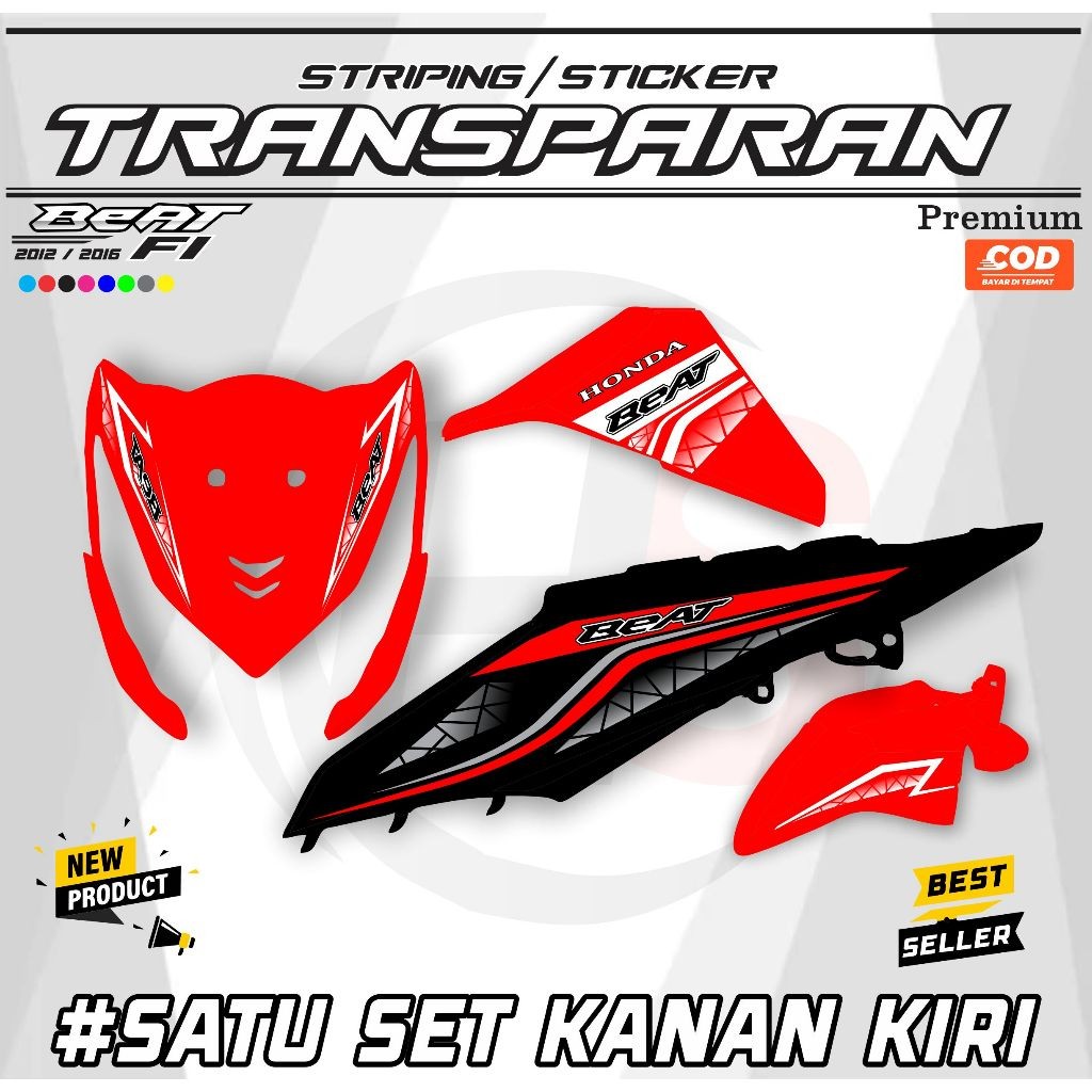 STRIPING BEAT FI NEW TRANSPARENT UV STICKER LATEST SIMPLE DESIGN COD83 ...