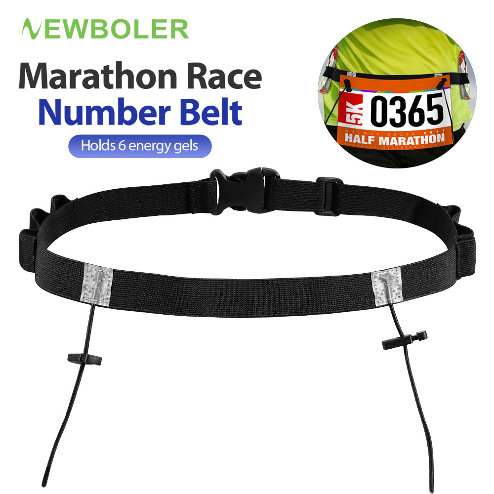 NEWBOLER Marathon Running Belt Race Number Belt Portable Energy ...