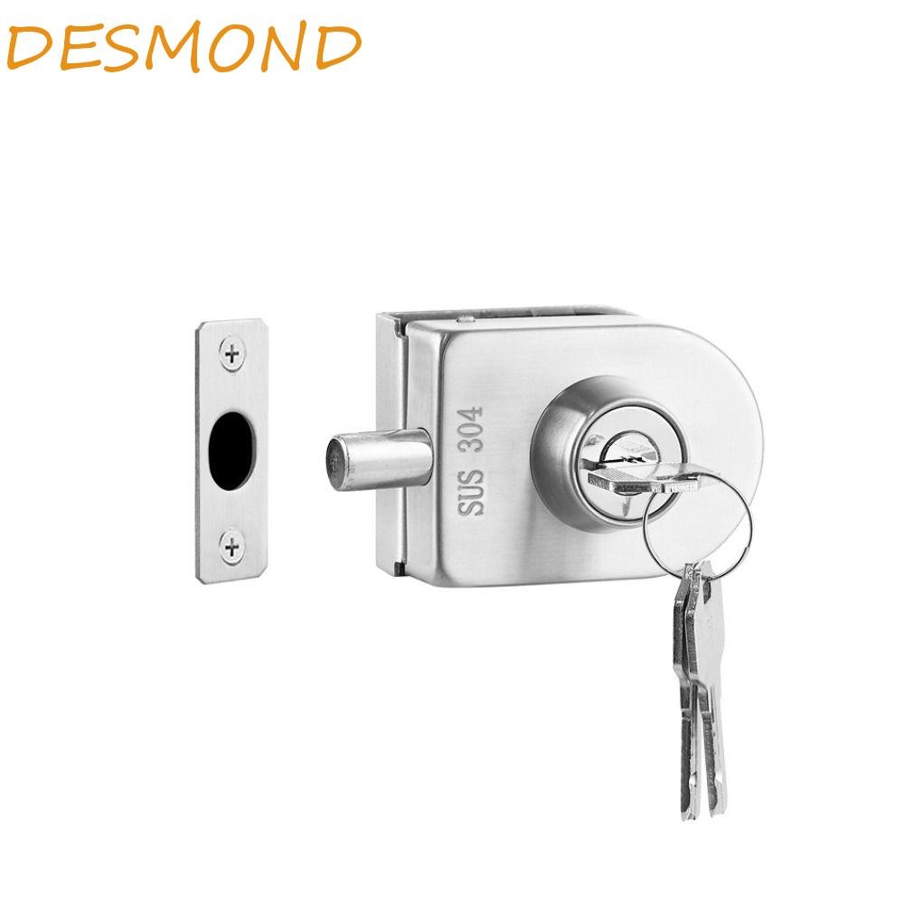 DESMOND Frameless Glass Door Lock, 10-12mm No Need Drilling Glass ...