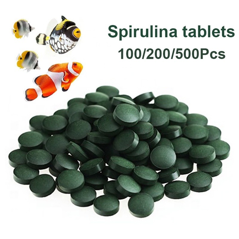 100Pcs Organic Chlorella Tablets Spirulina Tablet for Fish and Crystal ...