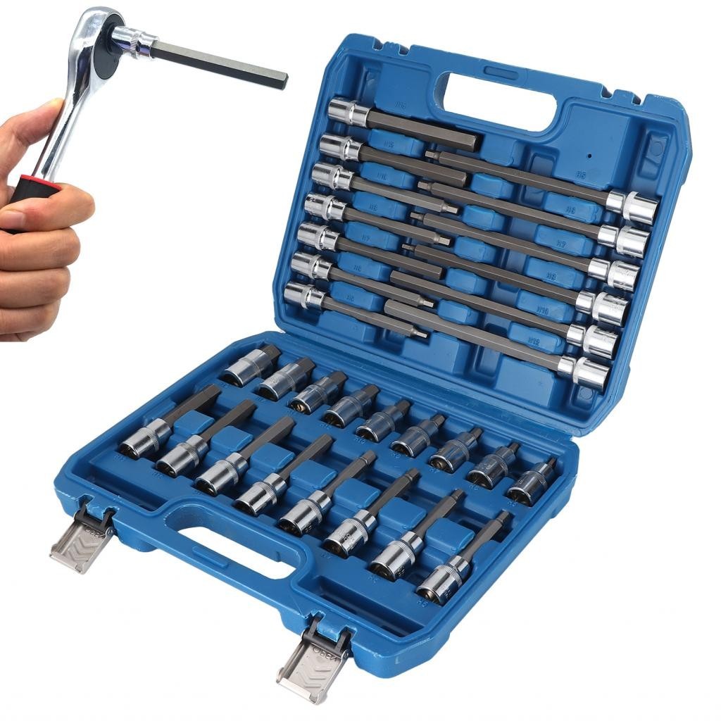 Cloudshop 30ps Hex Wrench Socket 1/2in Bit Set Extra Long and Short ...