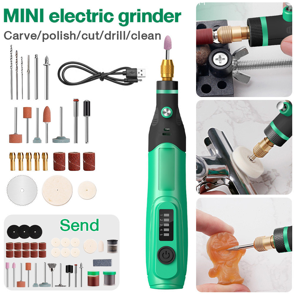 18000r/min Electric Engraving Pen Grinder Set Rechargeable Wireless ...