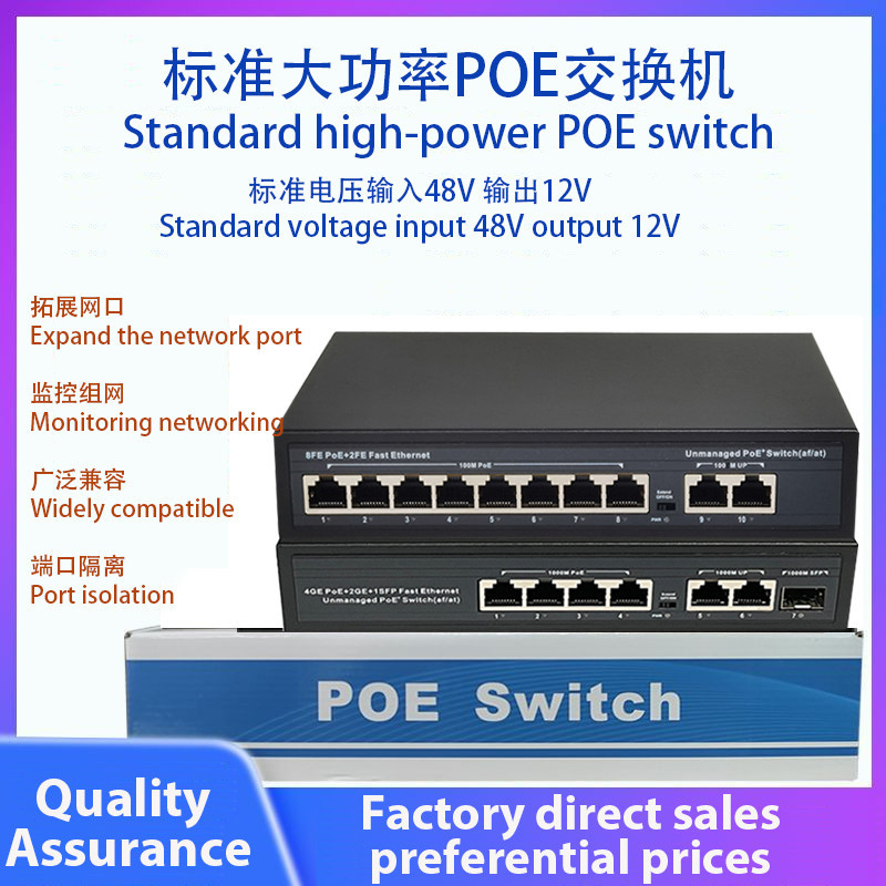 100M/Gigabit Standard 24-Port 16-Port Network Powered 48V POE Switch ...