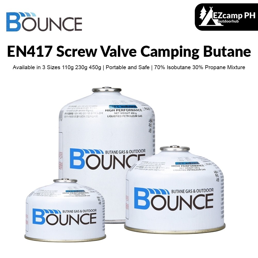 BOUNCE Camping Screw Threaded Butane 110g 230g 450g Box Set Gas Fuel ...