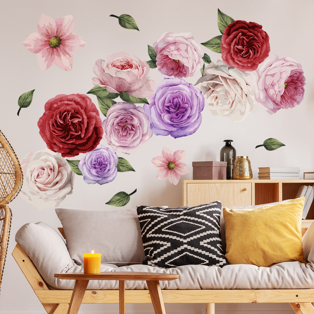 Large Wall Stickers, Flower Wall Stickers, Living Room Bedroom ...