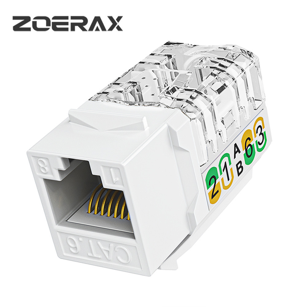ZoeRax 1PCS RJ45 Cat6 Keystone Jacks Slim Profile 90-Degree Ethernet ...