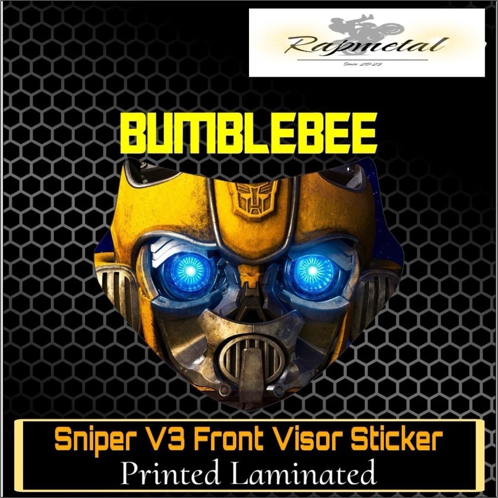 yamaha sniper 155 v3 front visor sticker bumblebee printed laminated ...