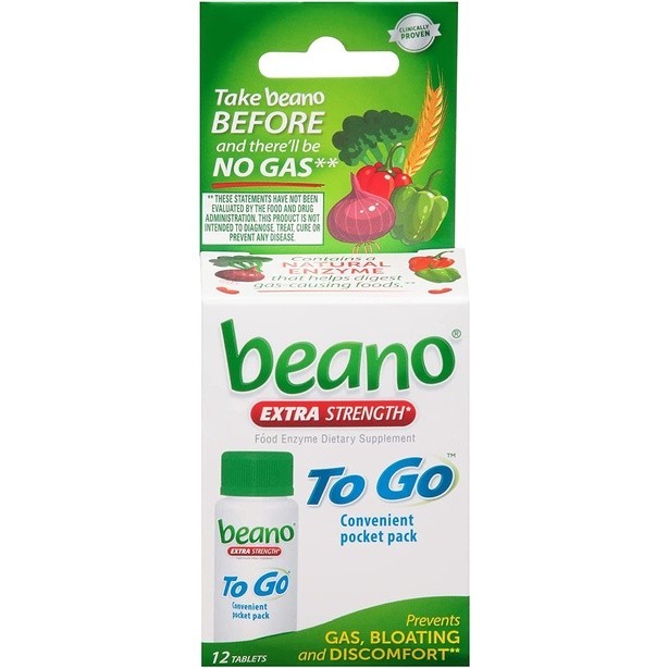 EXPIRY 8/2024 Beano Extra Strength To Go Convinient Pocket Pack 12 ...