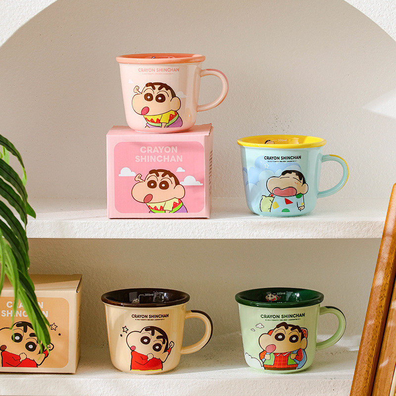 Xjnj Crayon Shin-Chan Genuine Ceramic Macaron Color Milk Scale Cup Cute ...