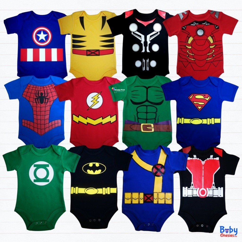 Superhero Baby Outfit 0-12 months Cotton Frogsuit Baby Boy Monthly ...