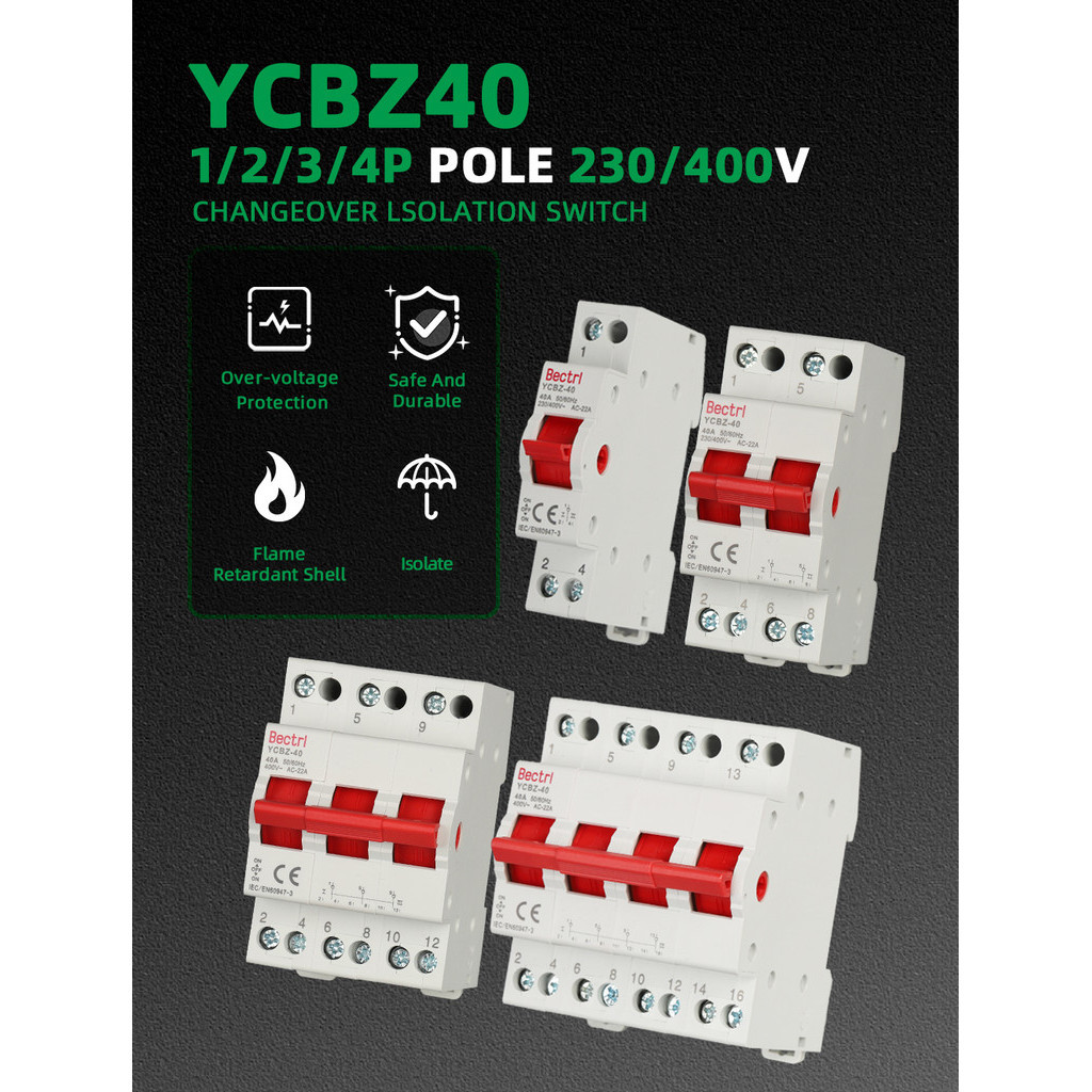 Changeover Switch 1/2/3/4P 40A/63A 50/60Hz Disconnectors Switch Load and break the circuit ...