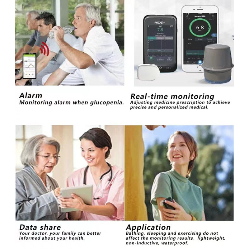 AIDEX Dynamic Blood Glucometer CGM Sensor Wearable Continuous Blood ...