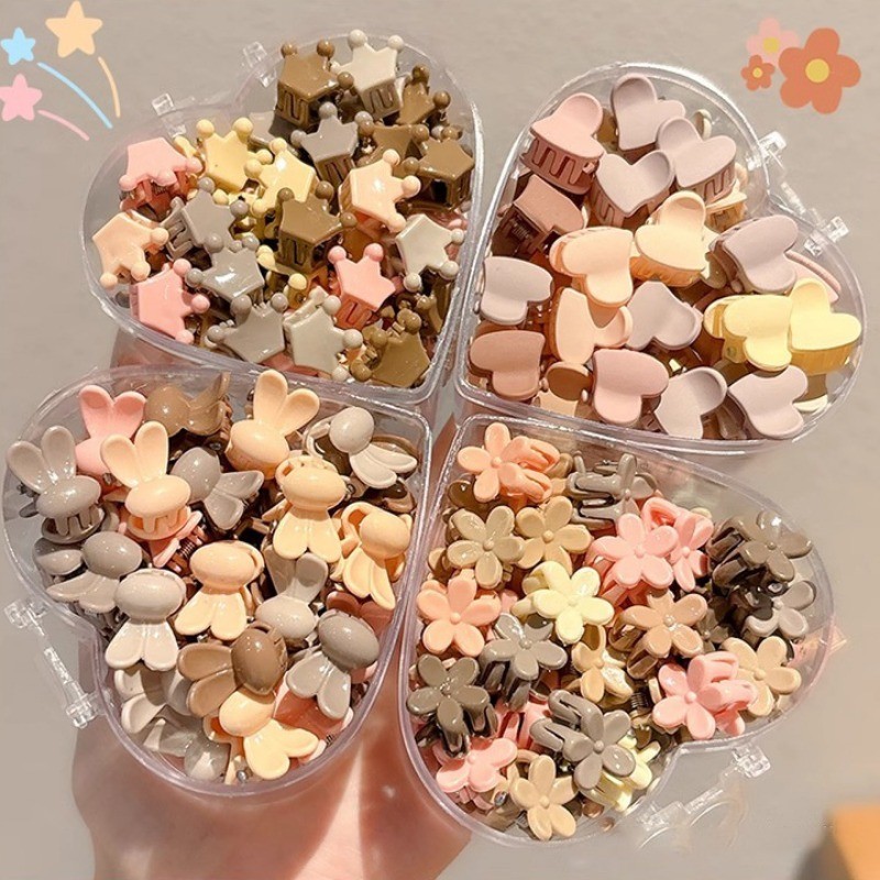 10-30pcs Set Boxed Hiar Clips for Kids Korean Cute Cartoon Small Hair ...
