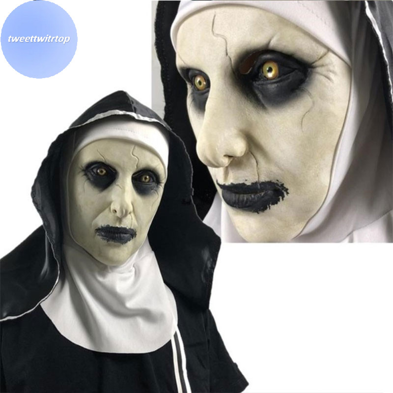 Halloween Mask Scary Costume Mask Scary Nun Latex Mask - Full Head For ...