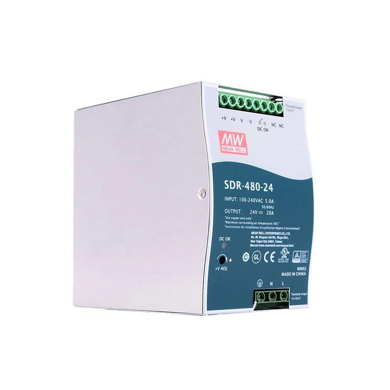 Original Mean Well SDR-480 series meanwell DC 24V 48V 480W Single ...