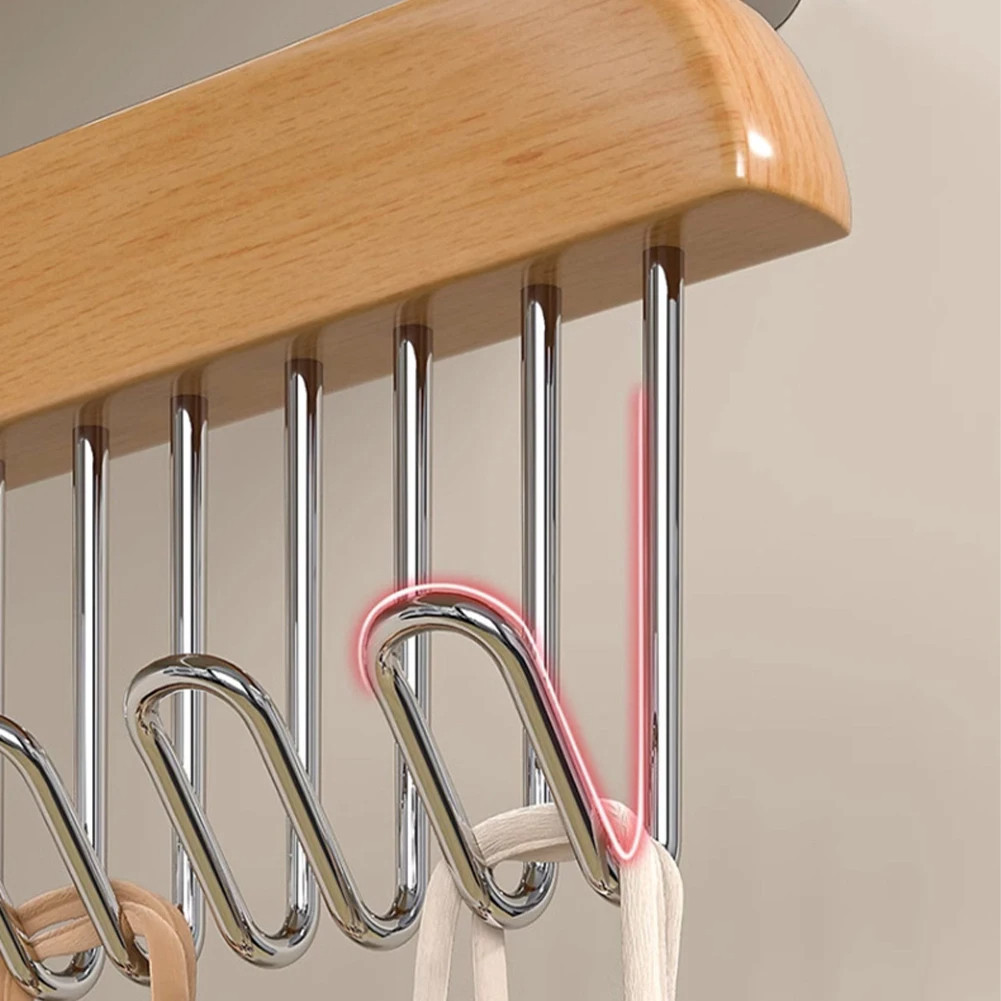 MT 8 Hooks Wood Hanger Space Saving Woman Bra Hanger Man Belt Tie ...