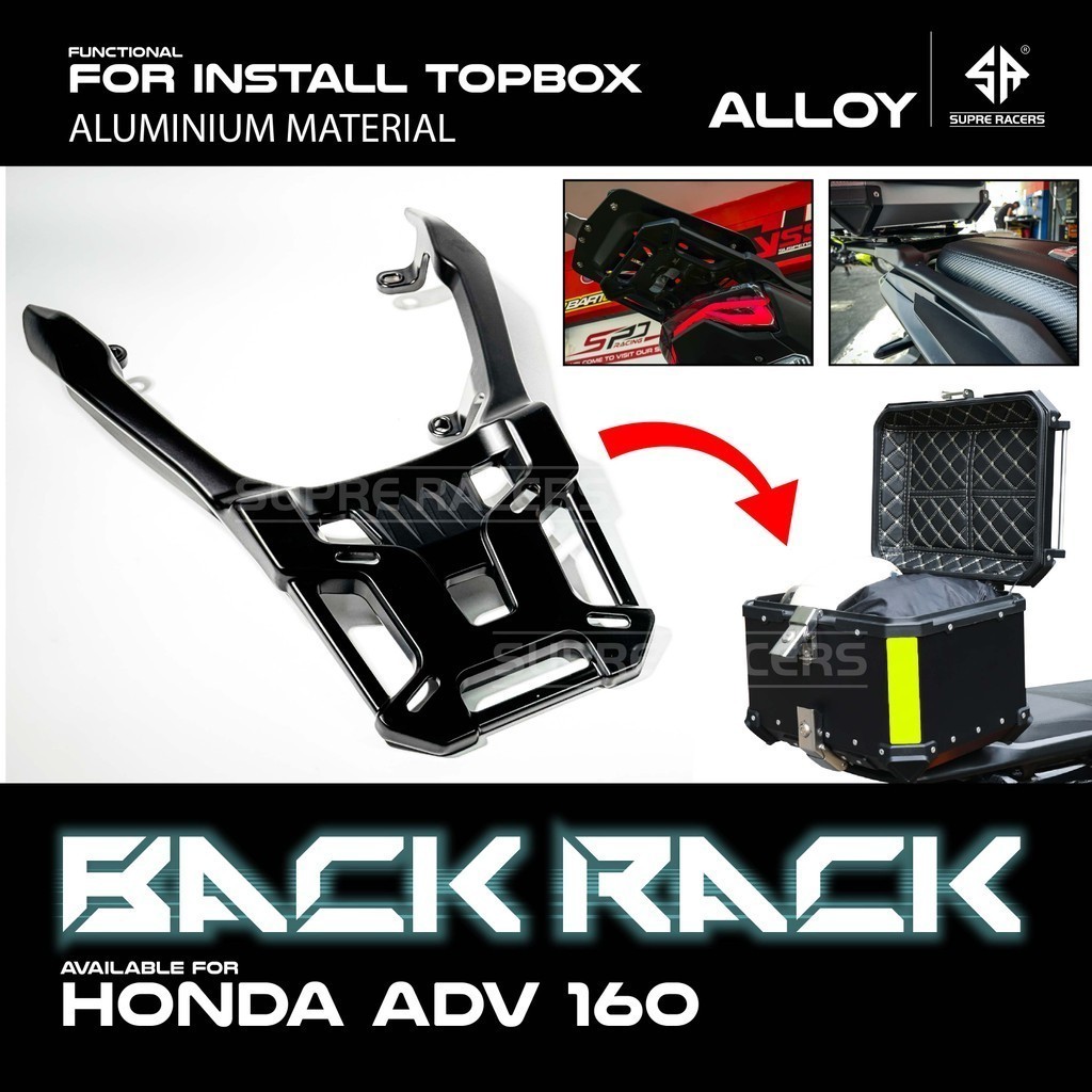 ADV 160 Back Rack For install Aluminium Top Box I For HONDA ADV 160 ...