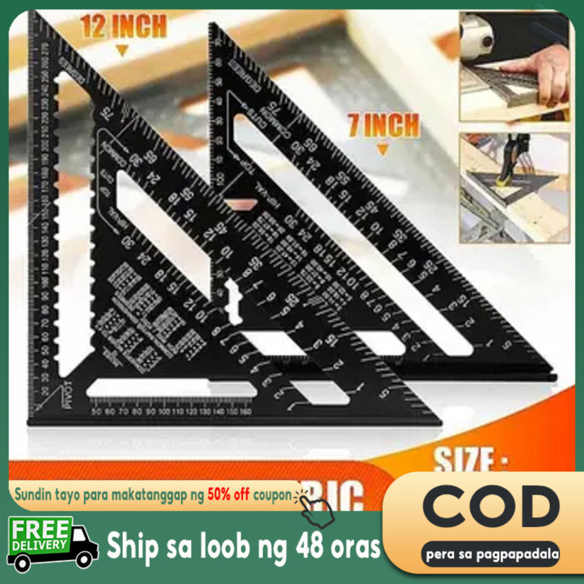 Aluminum Alloy Triangle Ruler Gauges Speed Protractor Percision ...