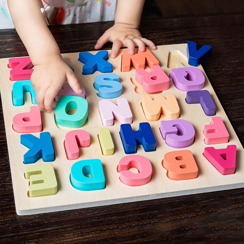 Digital ABC Alphabet Puzzle Wooden Toys Kid Number Letter shape ...