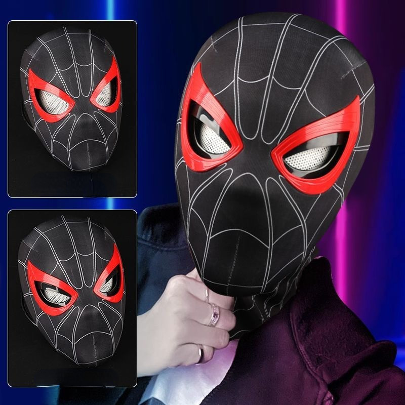 Spider-man Headgear Eyes Movable Manual Winking Mask Superhero Headgear ...