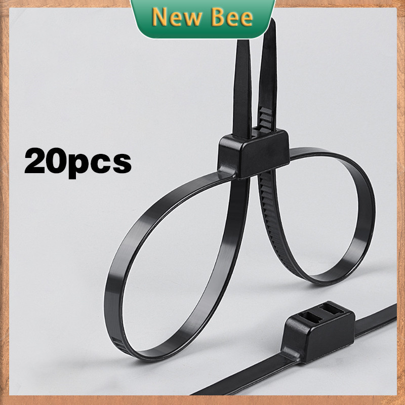 20Pcs Disposable Nylon Zip Tie Toughness Plastic Handcuffs Self Locking ...