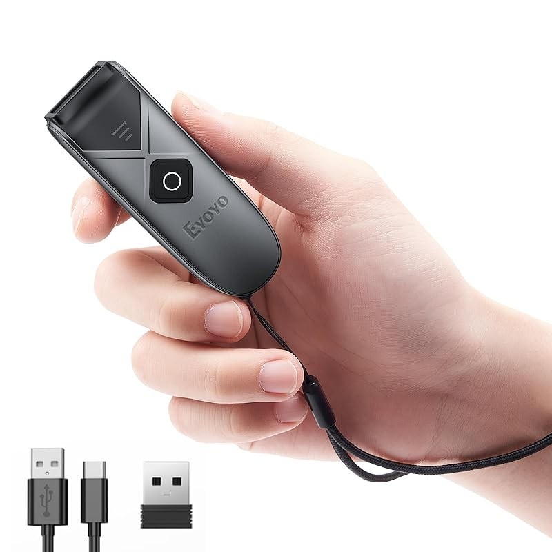 Wireless and Wired Portable Barcode Scanner - 2D/1D QR Code Reader with ...