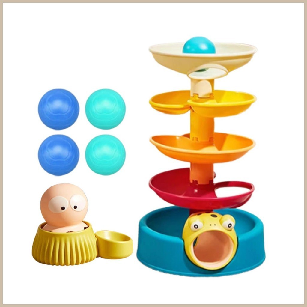 Kids Ball Drop Toy 5-Layer Ball Drop and Roll Tower Ball Drop and Roll ...