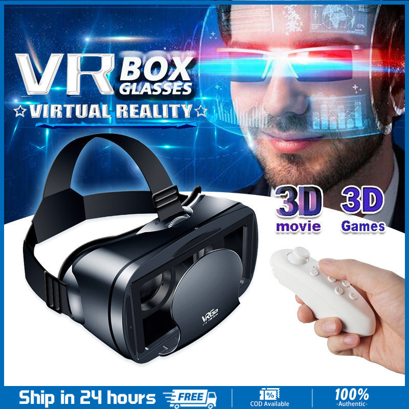 VR Glasses Virtual Reality Glasses Full-Screen 360°Ultra Wide Angle 3D ...